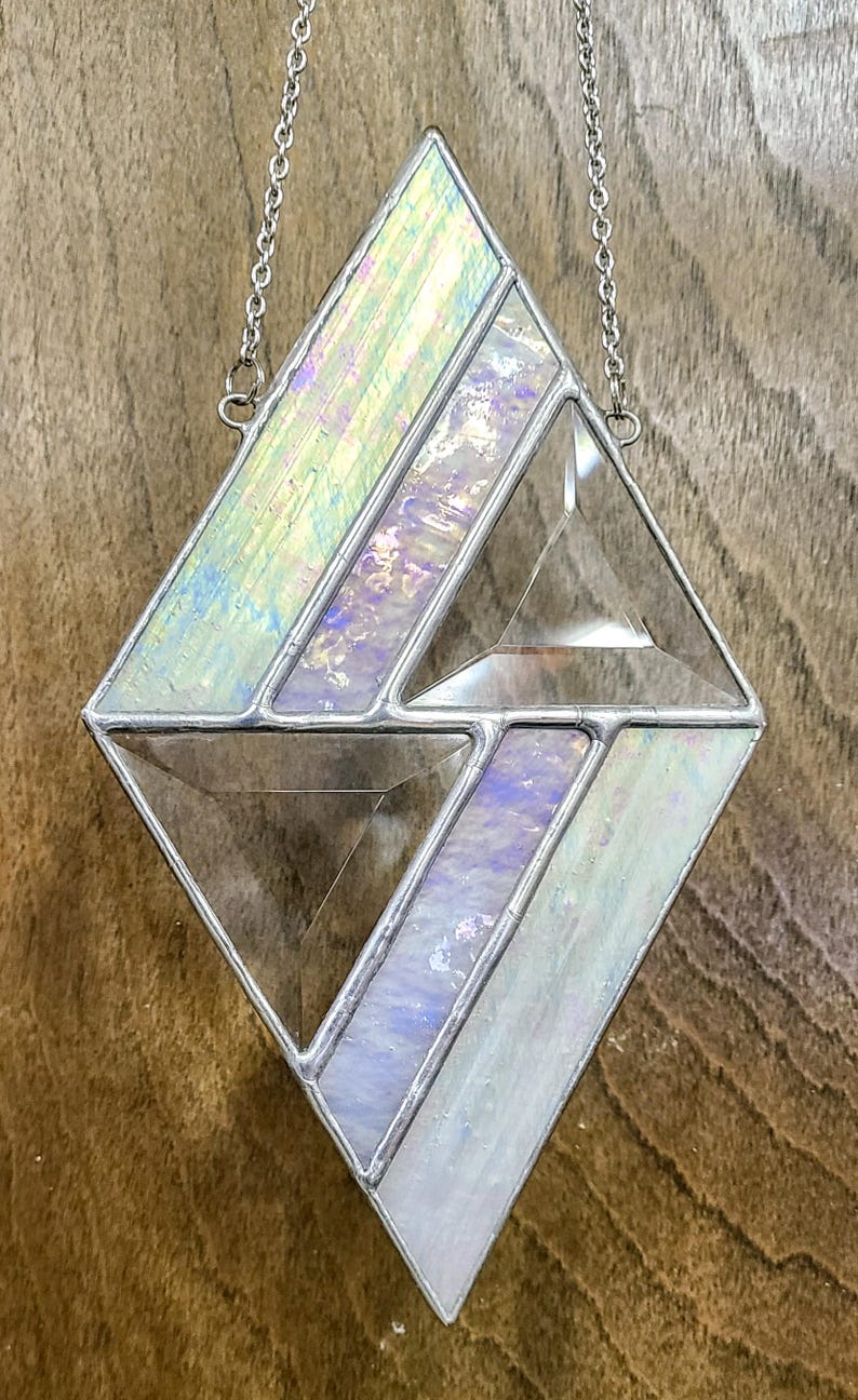 Small Triangle Stained Glass Suncatcher - Etsy