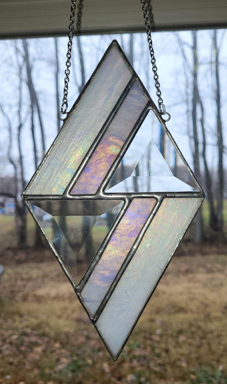 Small Triangle Stained Glass Suncatcher - Etsy