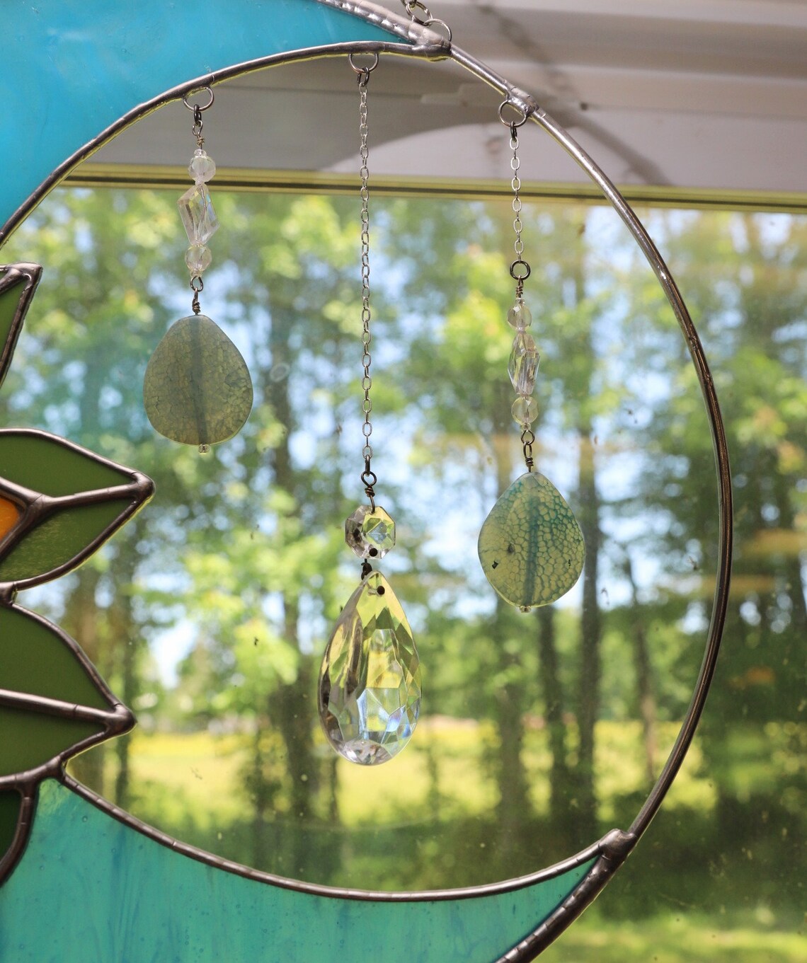 Stained Glass Moon Flower Hoop - Etsy