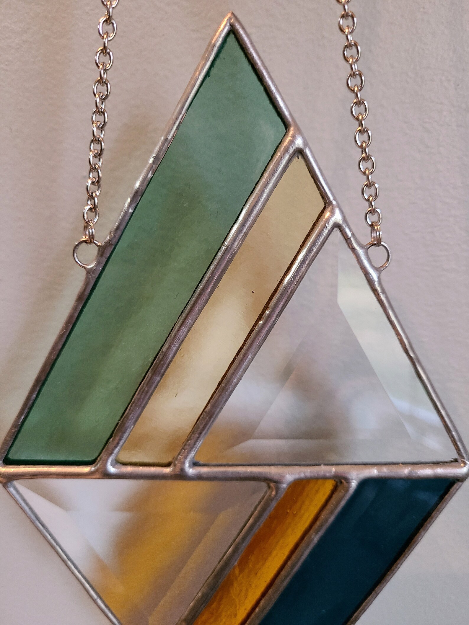Small Triangle Stained Glass Suncatcher - Etsy