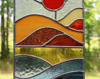 Stained Glass Sun Panel - Etsy
