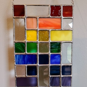 Stained Glass Rainbow Bevel Panel - Etsy
