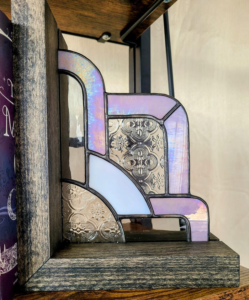 Chantilly Lace Stained Glass Bookends - Etsy