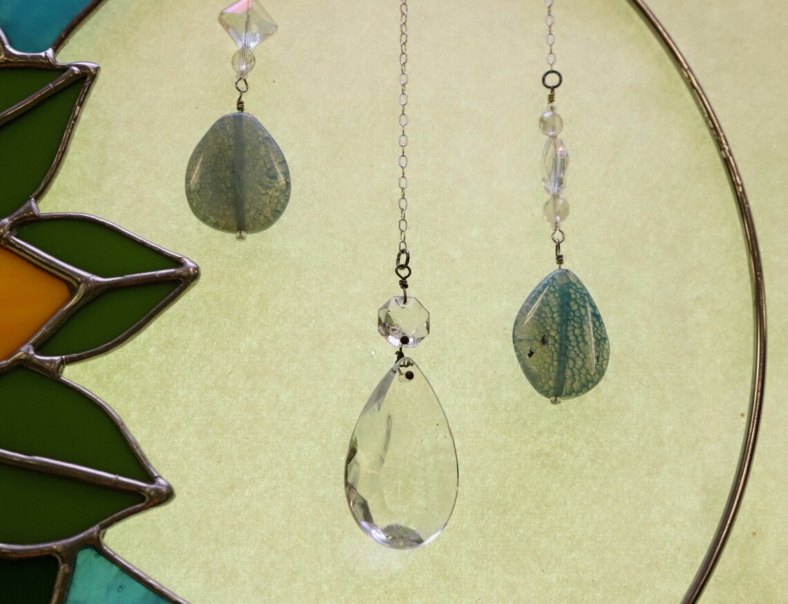 Stained Glass Moon Flower Hoop - Etsy