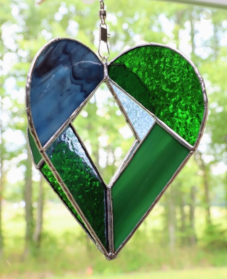 3D Stained Glass Heart Spinner - Etsy
