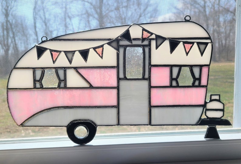 Stained Glass Pink Ladies Camper - Etsy