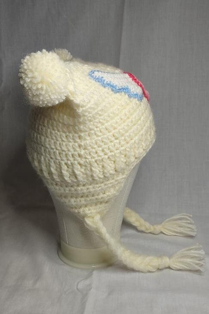 Crochet White Cat Hat With Winged Heart - Etsy