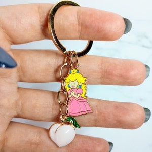Princess Peach Keychain. Mario Keychains Super Mario - Etsy