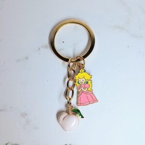 Princess Peach Keychain. Mario Keychains Super Mario - Etsy