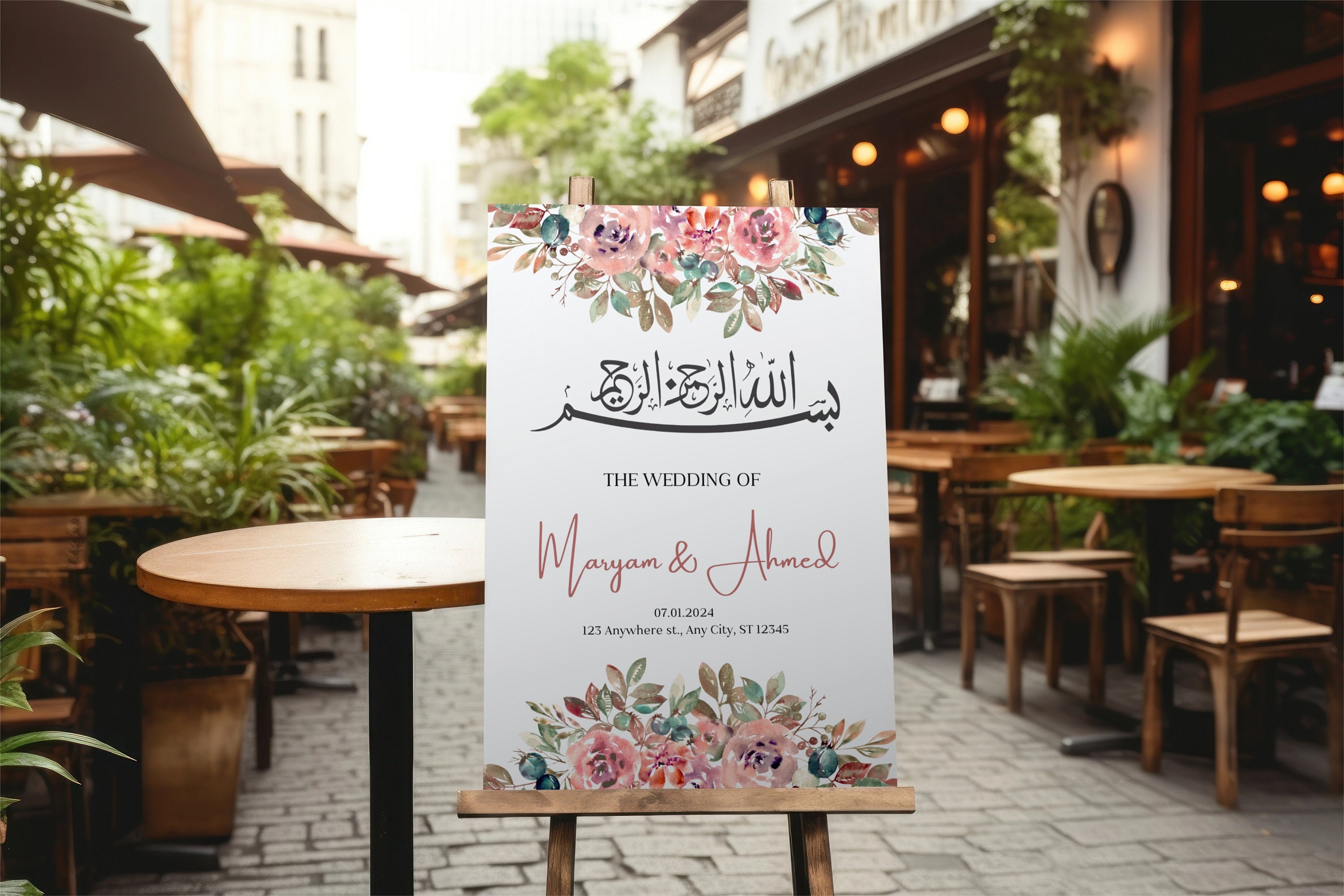 Elegant Islamic Wedding Welcome Sign-- Perfect for Nikkah Ceremonies ...