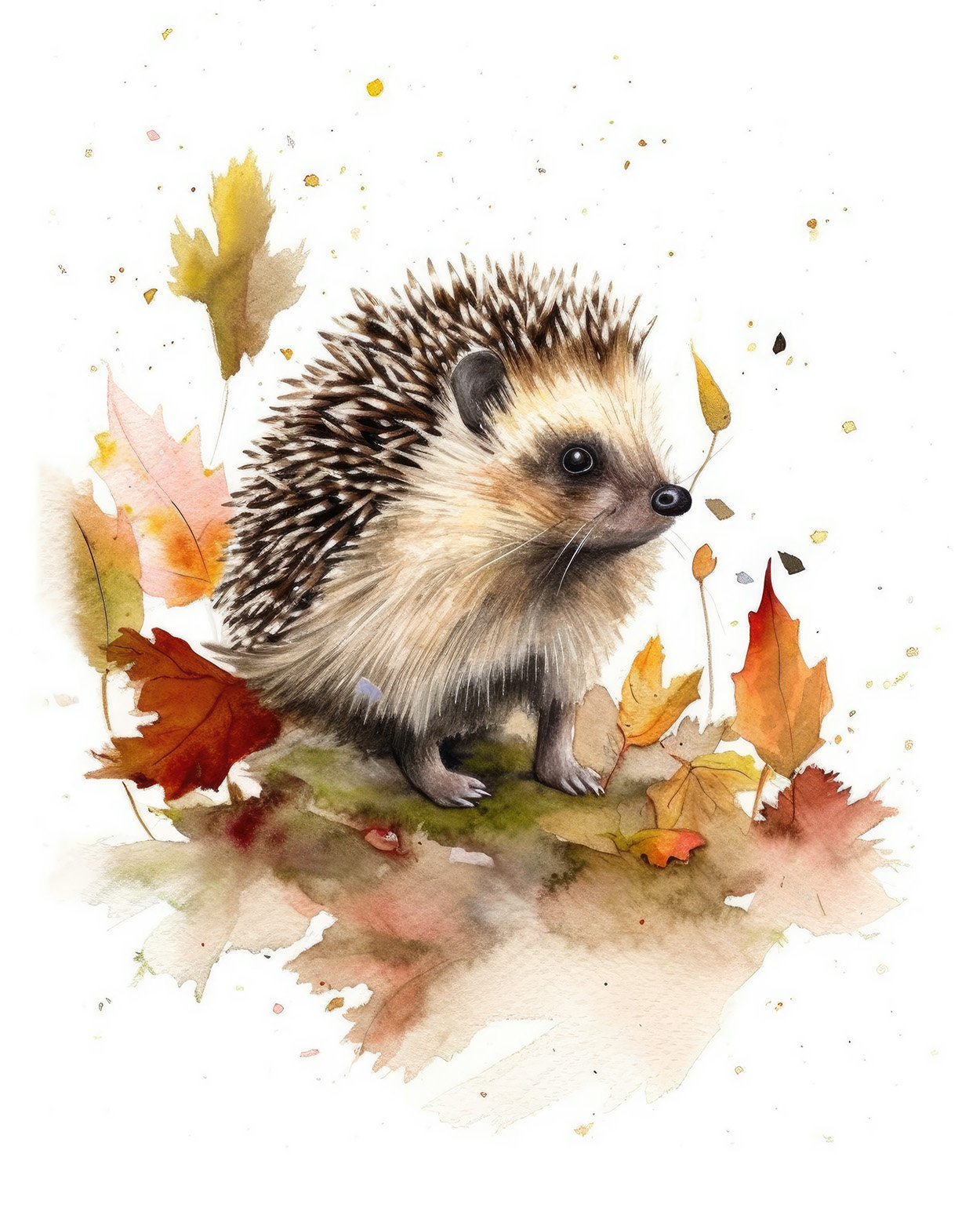 Hedgehog Portrait Art Wall Art Printable Art Poster - Etsy