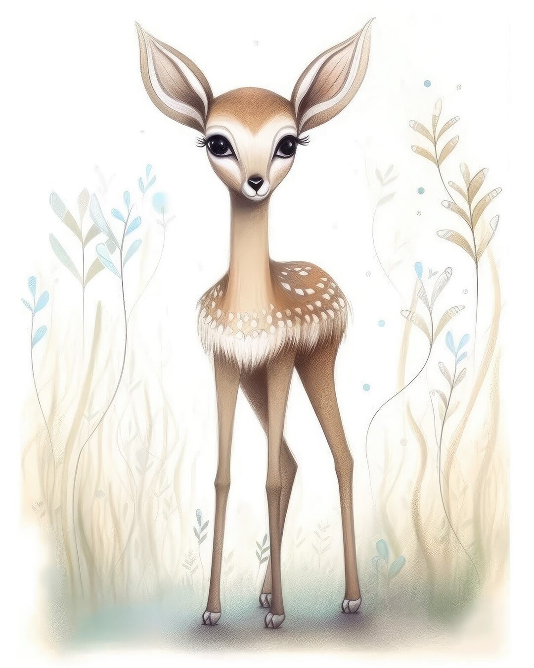 Deer Portrait Art, Deer Wall Art, Printable Deer Art, Pet Deer Wall Art ...