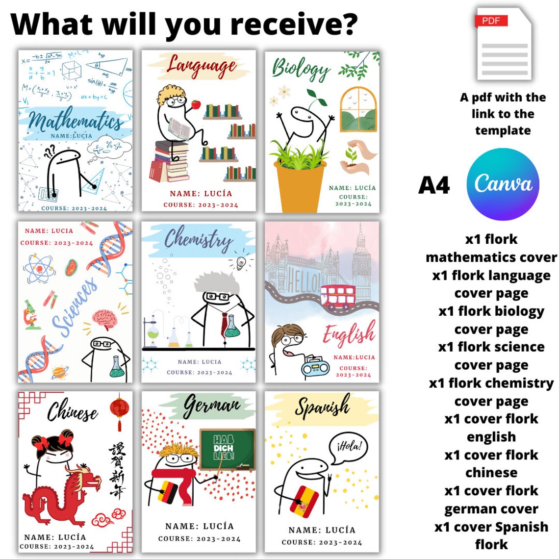 Flork Themed Notebook Covers, Flork Covers, Original School Notebook ...