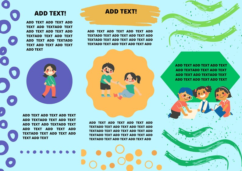 6 Children's Flyer Digital Templates, Kids Digital Brochure, Printable ...