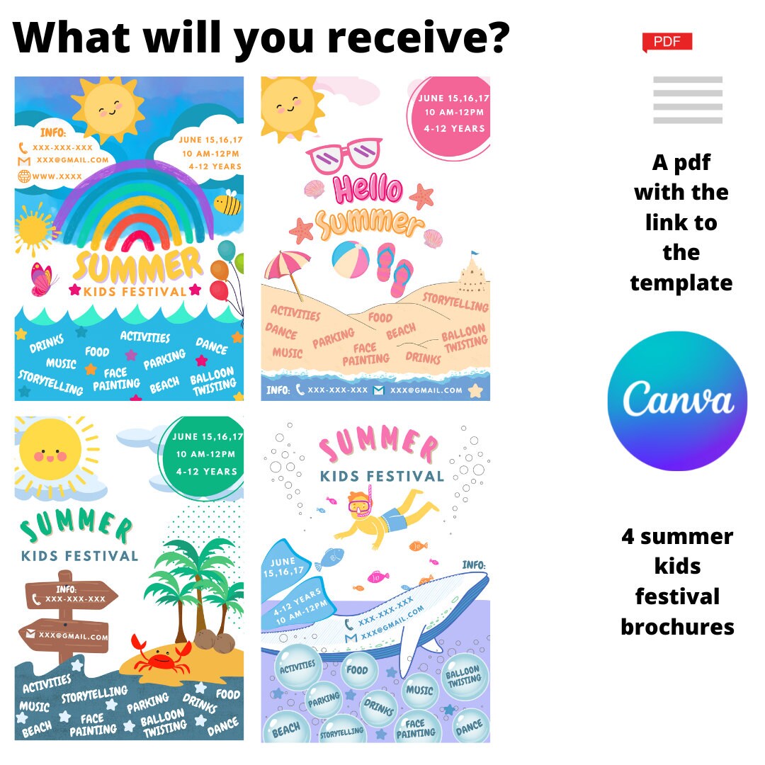 Summer Camp Brochure, Flyer Template, Summer Activities, Summer ...