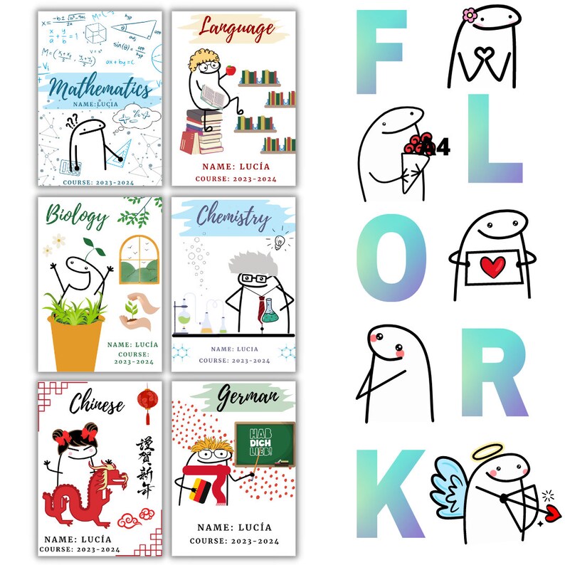 Flork Themed Notebook Covers, Flork Covers, Original School Notebook ...