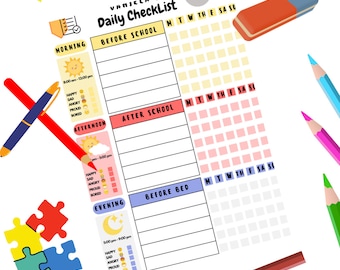 Editable Daily Routine Checklist Template Printable Daily - Etsy Canada