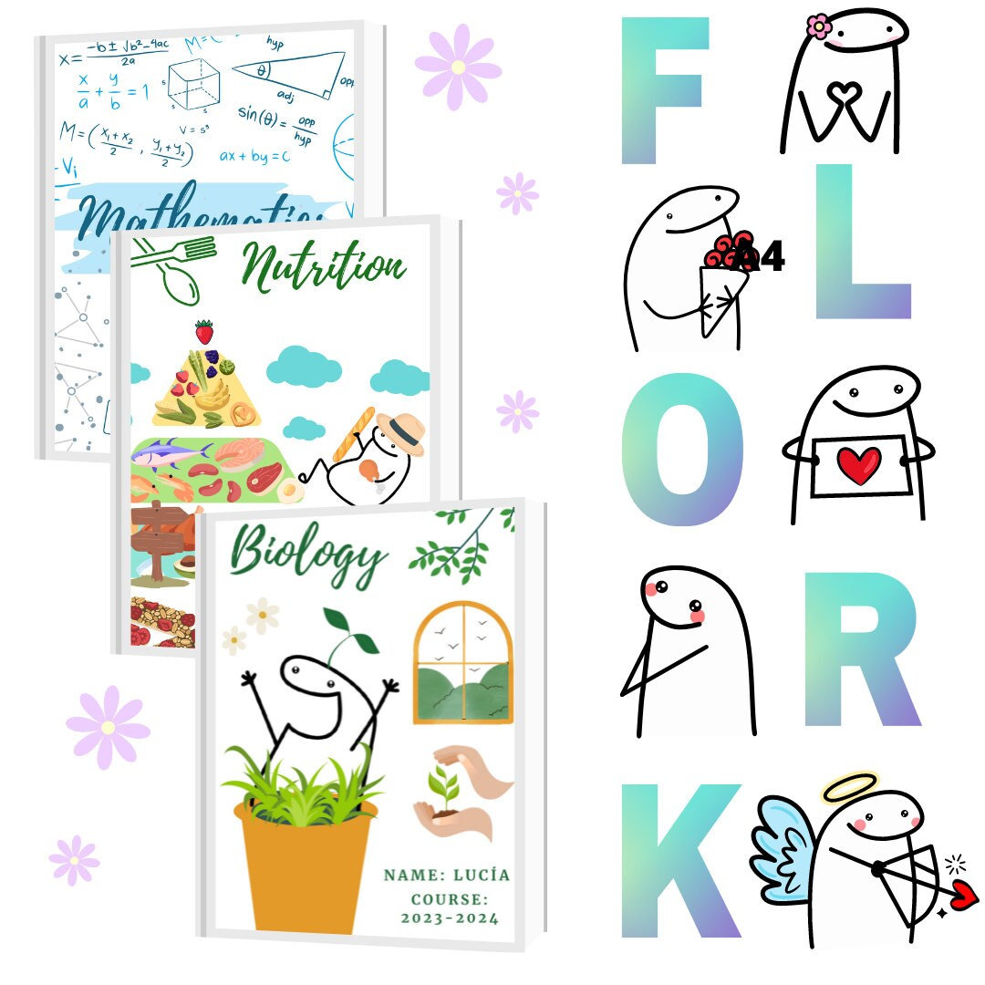 Flork Themed Notebook Covers, Flork Covers, Original School Notebook ...