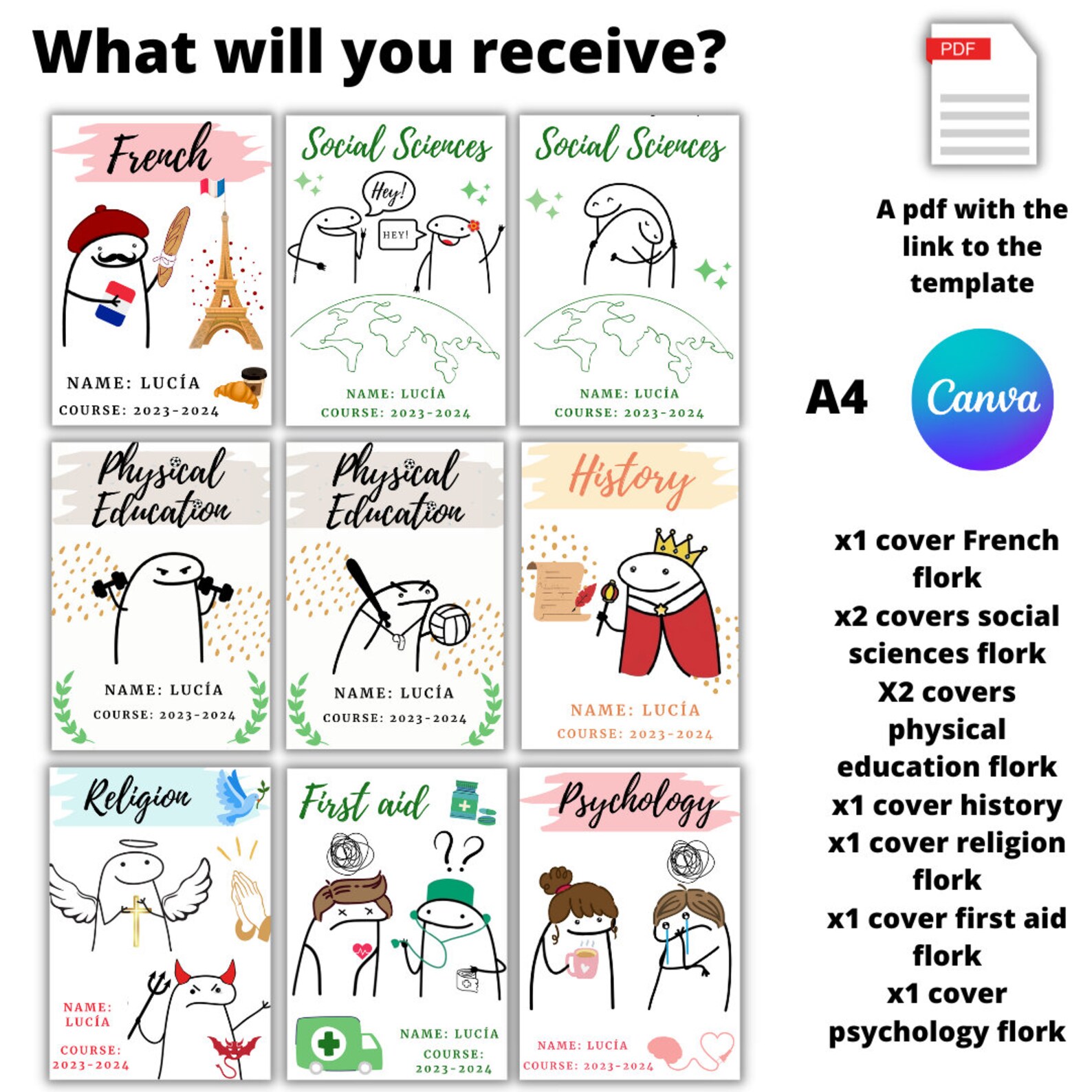 Flork Themed Notebook Covers, Flork Covers, Original School Notebook ...