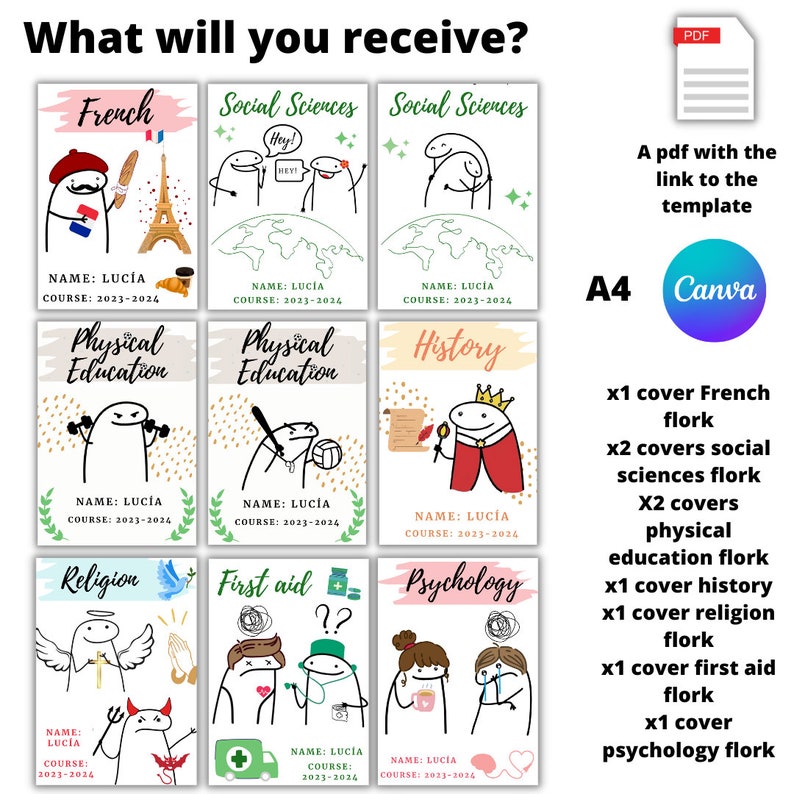 Flork Themed Notebook Covers, Flork Covers, Original School Notebook ...