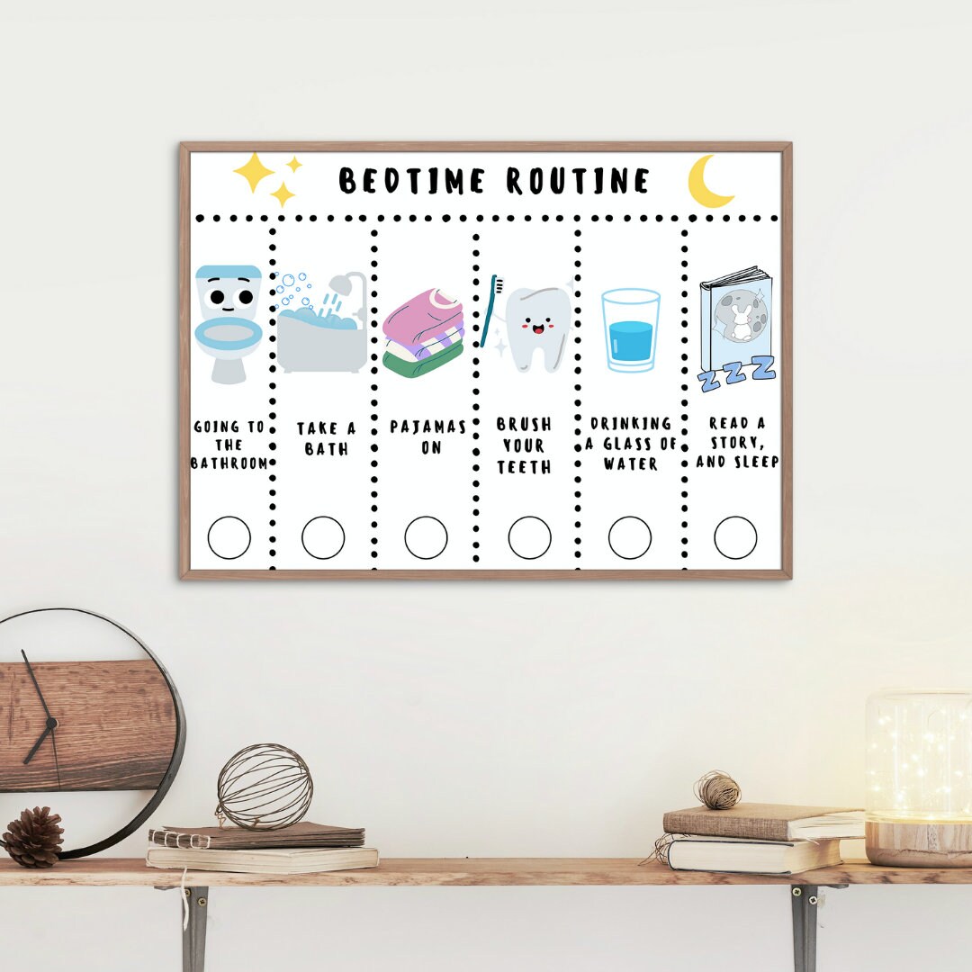 Toddler Routine, Bedtime Routine Chart, Visual Schedule, Checklist With ...
