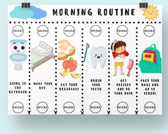 Girl Toddler Routine, Morning Routine Chart, Visual Schedule, Checklist ...