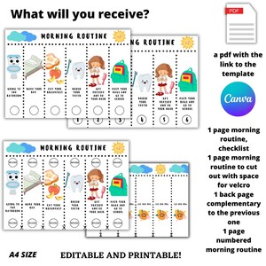 Girl Toddler Routine, Morning Routine Chart, Visual Schedule, Checklist ...