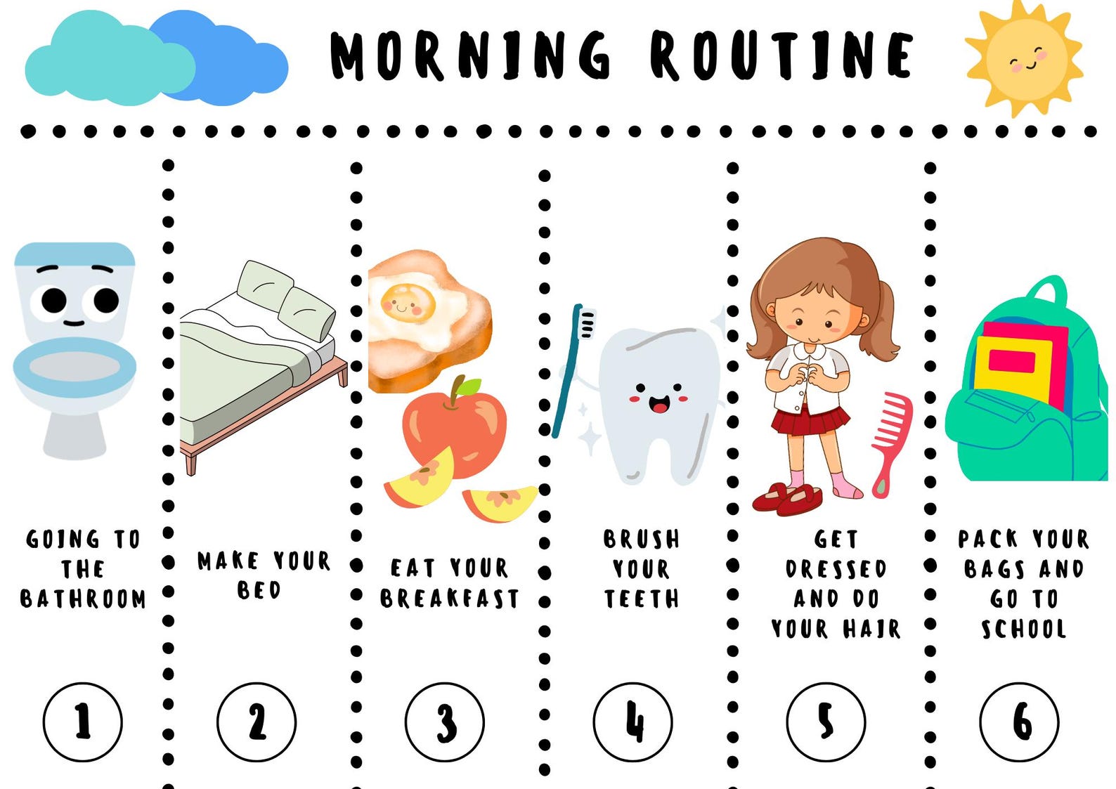 Girl Toddler Routine, Morning Routine Chart, Visual Schedule, Checklist ...