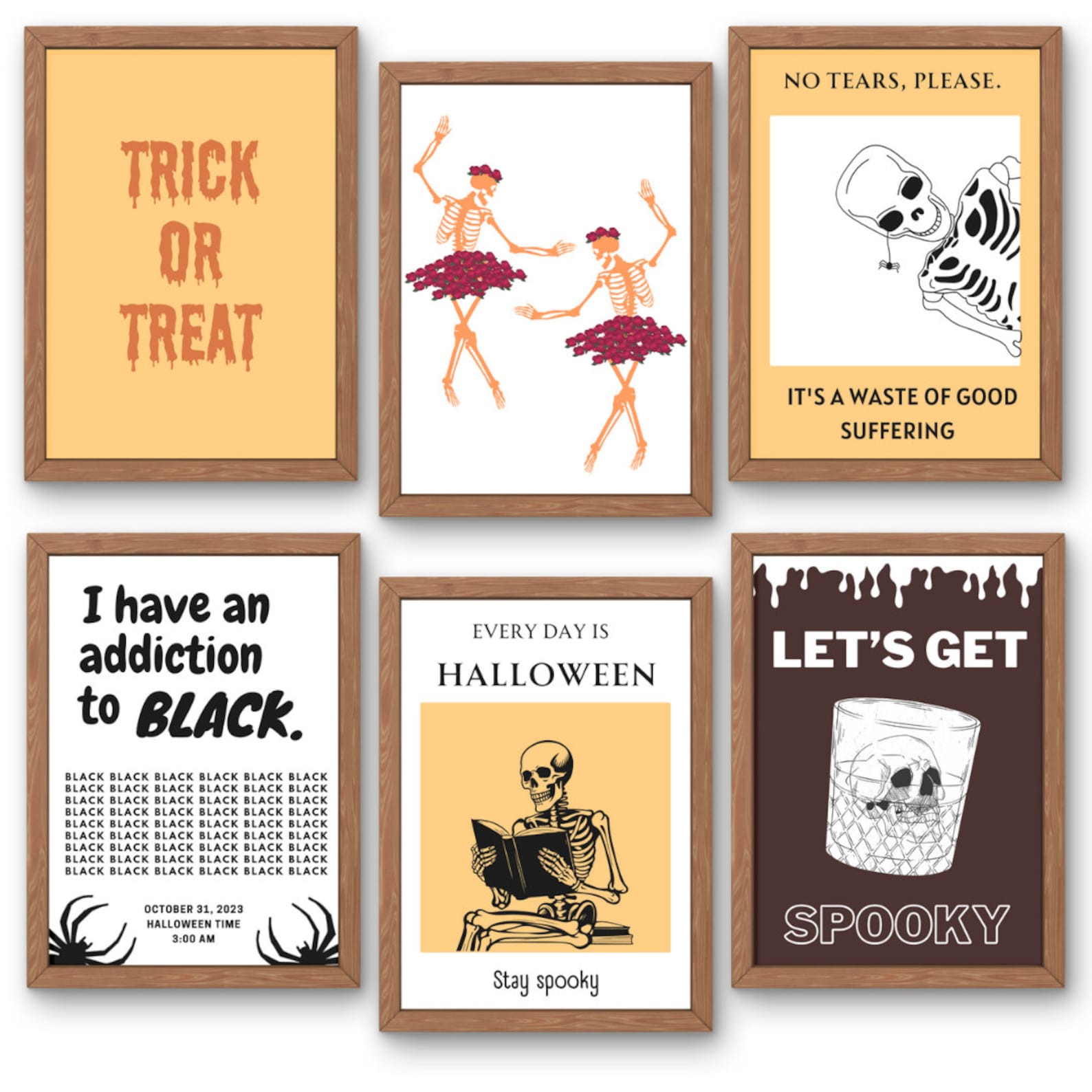20 Halloween Printable Gallery Wall Art Pack Halloween, Vintage ...