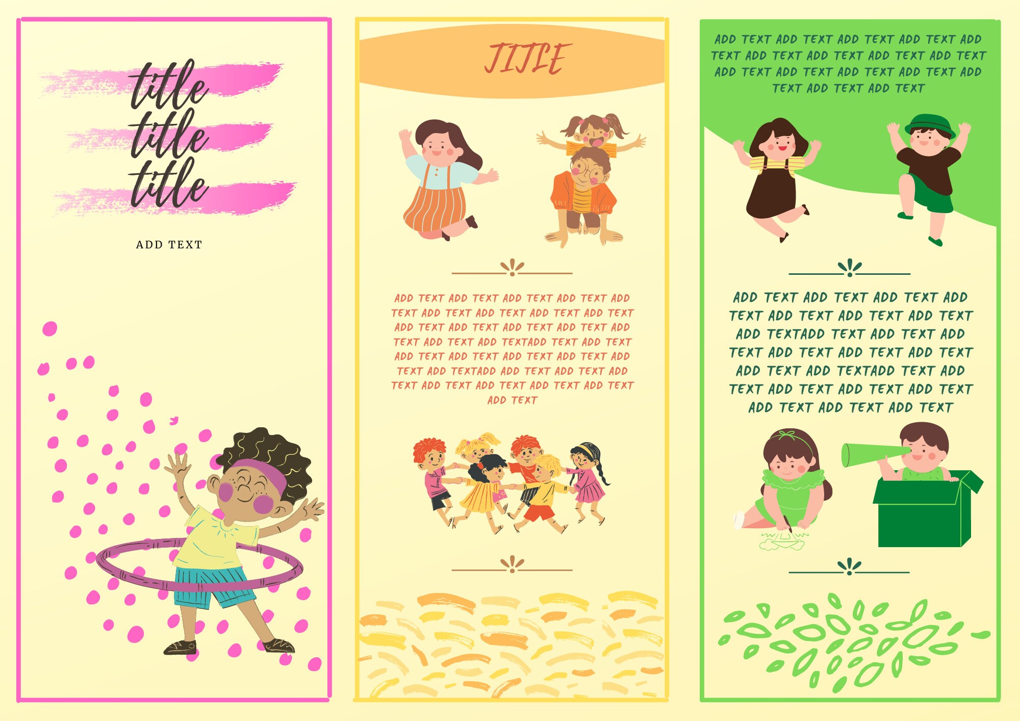 Brochure Template Playschool, Canva, Printable, Editable, Kids ...