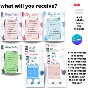 Checklist Printable, to Do List, to Do Chart, to Do Planner, to Do ...