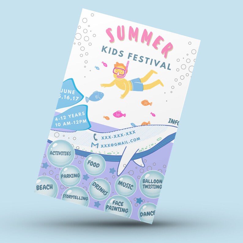 Summer Camp Brochure, Flyer Template, Summer Activities, Summer ...