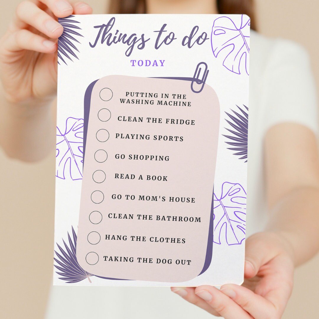 Checklist printable, To Do List, To Do Chart, To Do Planner, To Do ...