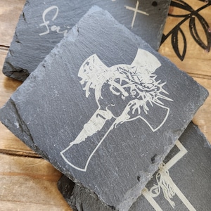 Custom Made Premium Christian Slate Coasters 4 Inch X 4 Inch Set of 8 ...