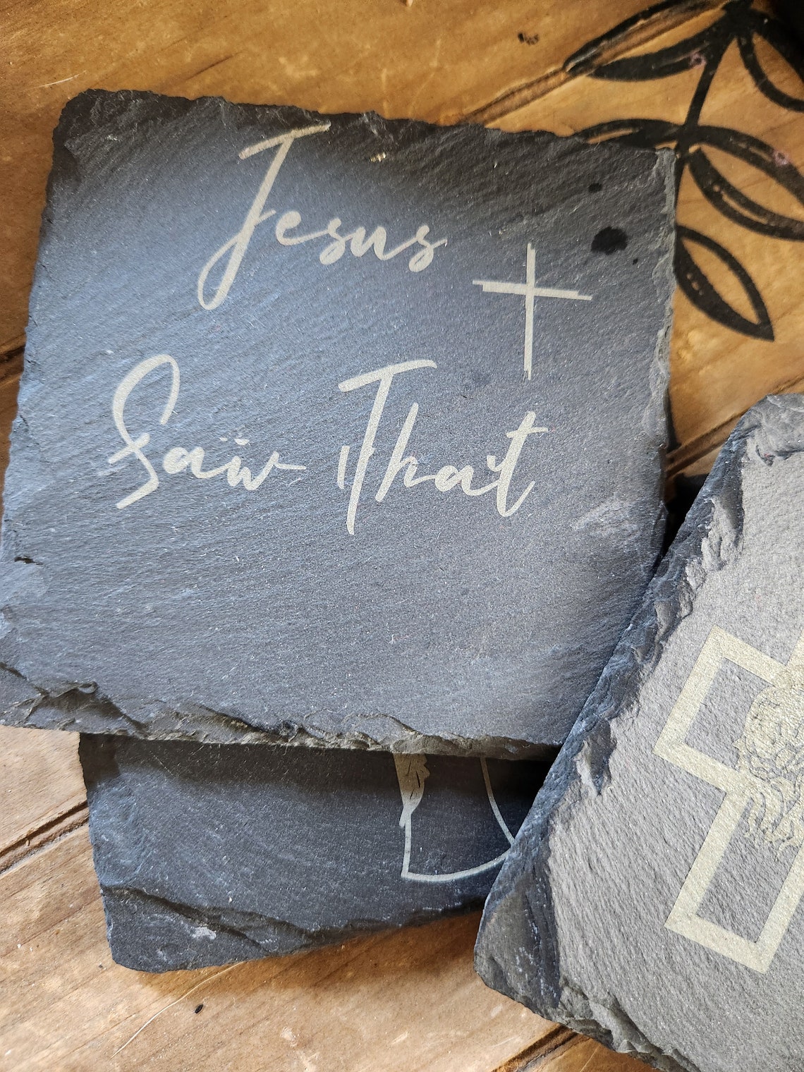 Custom Made Premium Christian Slate Coasters 4 Inch X 4 Inch Set of 8 ...