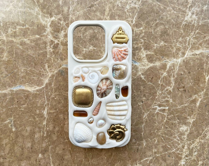 Shell Stone Mosaic Decoden Phone Case - Etsy