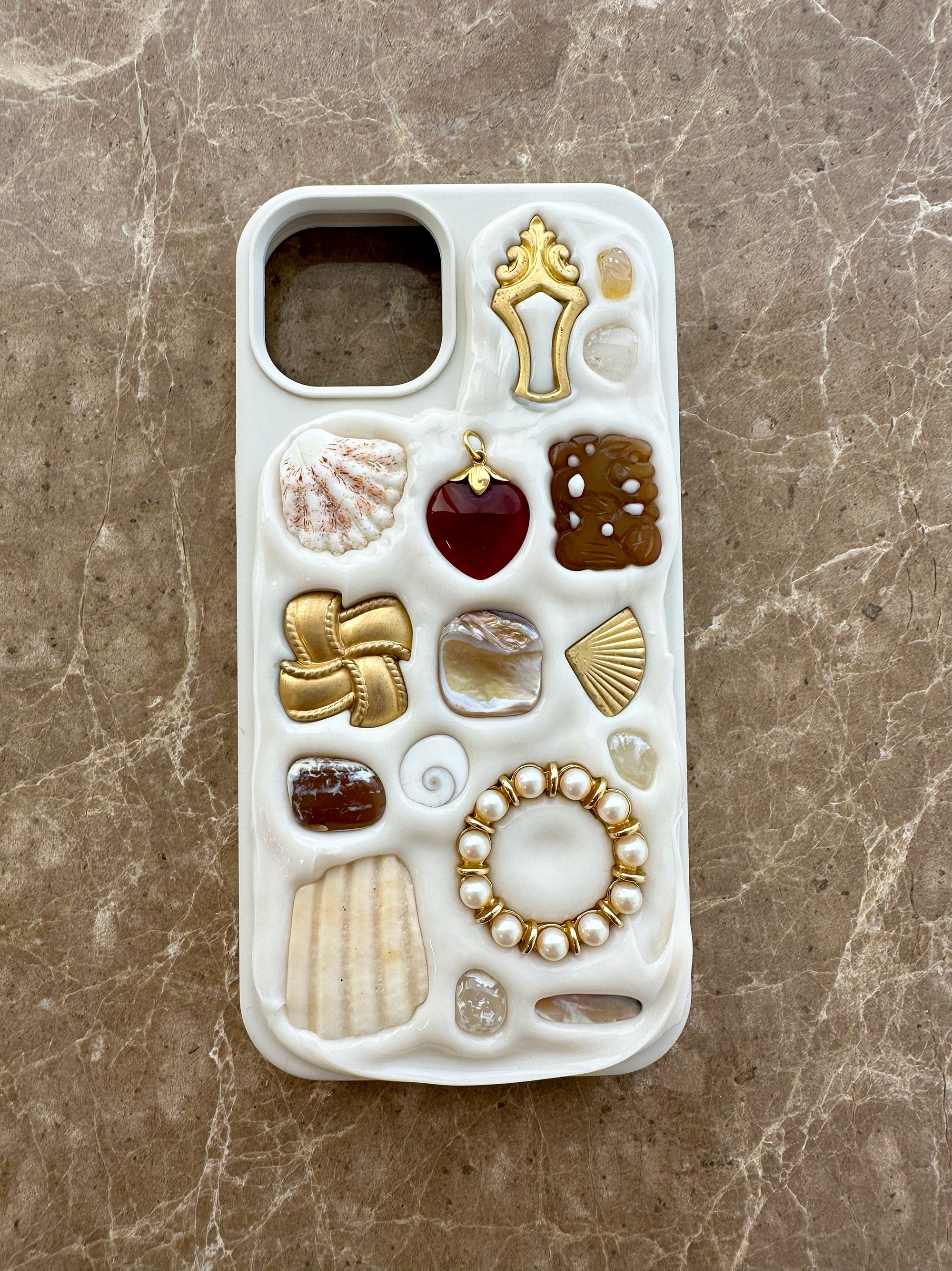 Shell Stone Mosaic Decoden Phone Case - Etsy