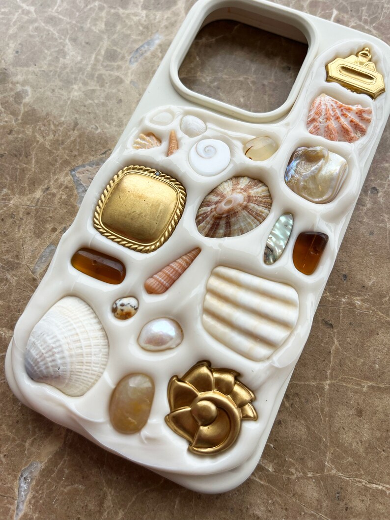 Shell Stone Mosaic Decoden Phone Case - Etsy