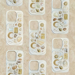 Celestial Shell Stone Mosaic Decoden Phone Case - Etsy