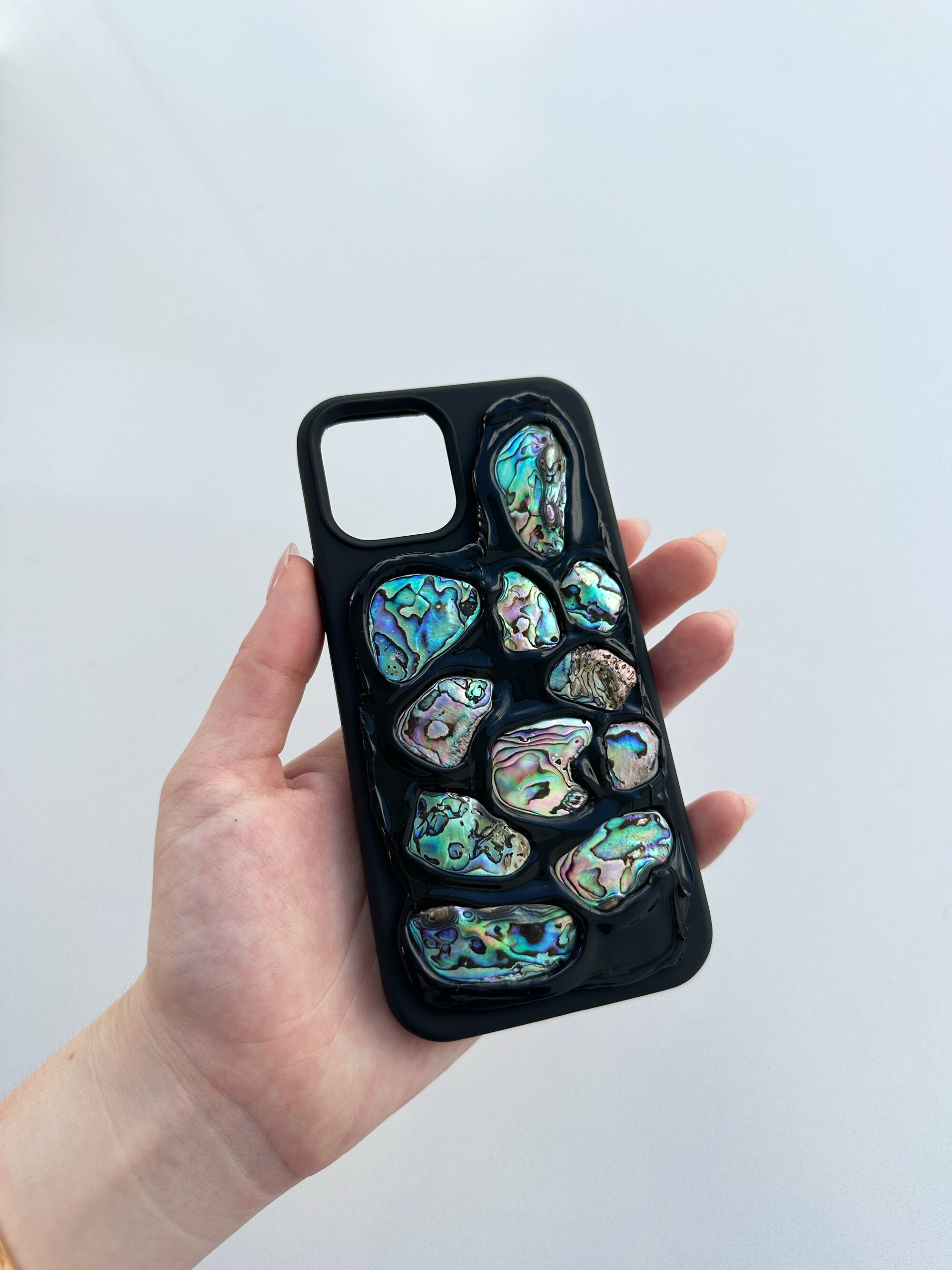 Shell Stone Mosaic Decoden Phone Case - Etsy