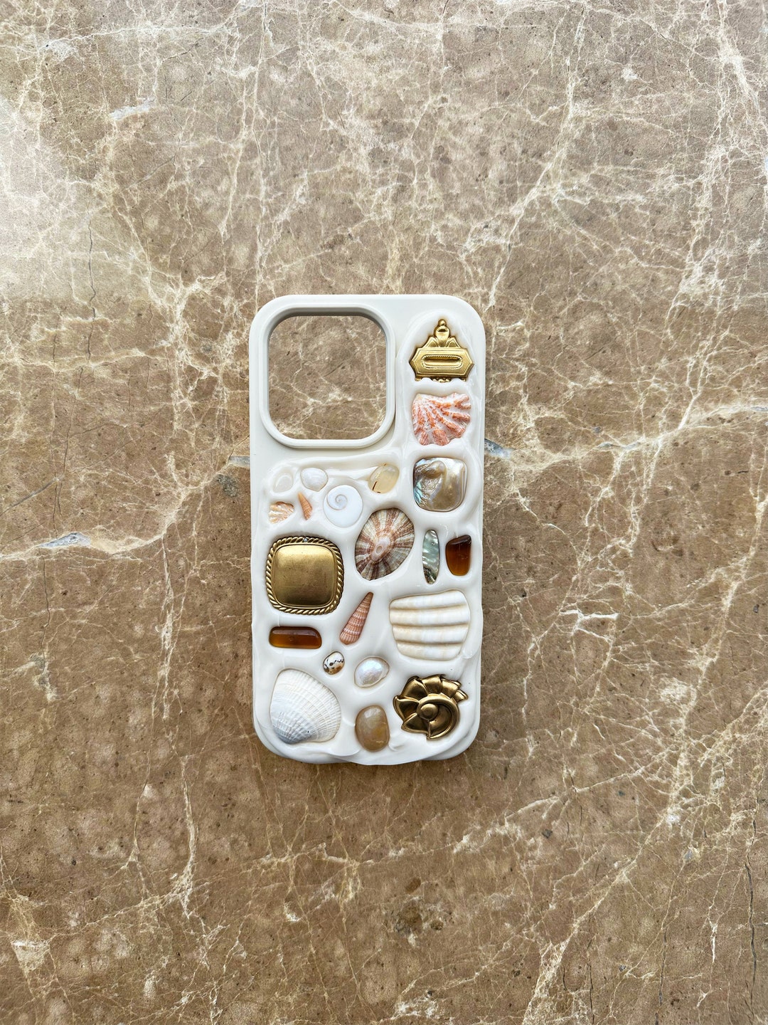 Shell Stone Mosaic Decoden Phone Case - Etsy