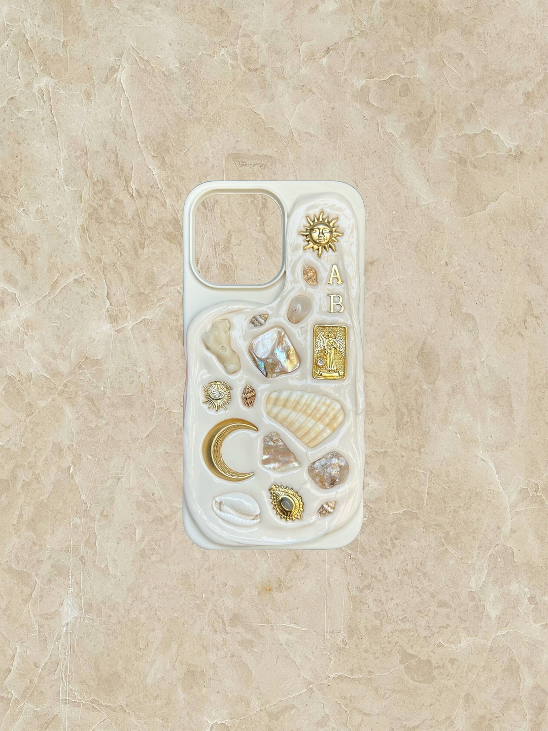 Celestial Shell Stone Mosaic Decoden Phone Case - Etsy