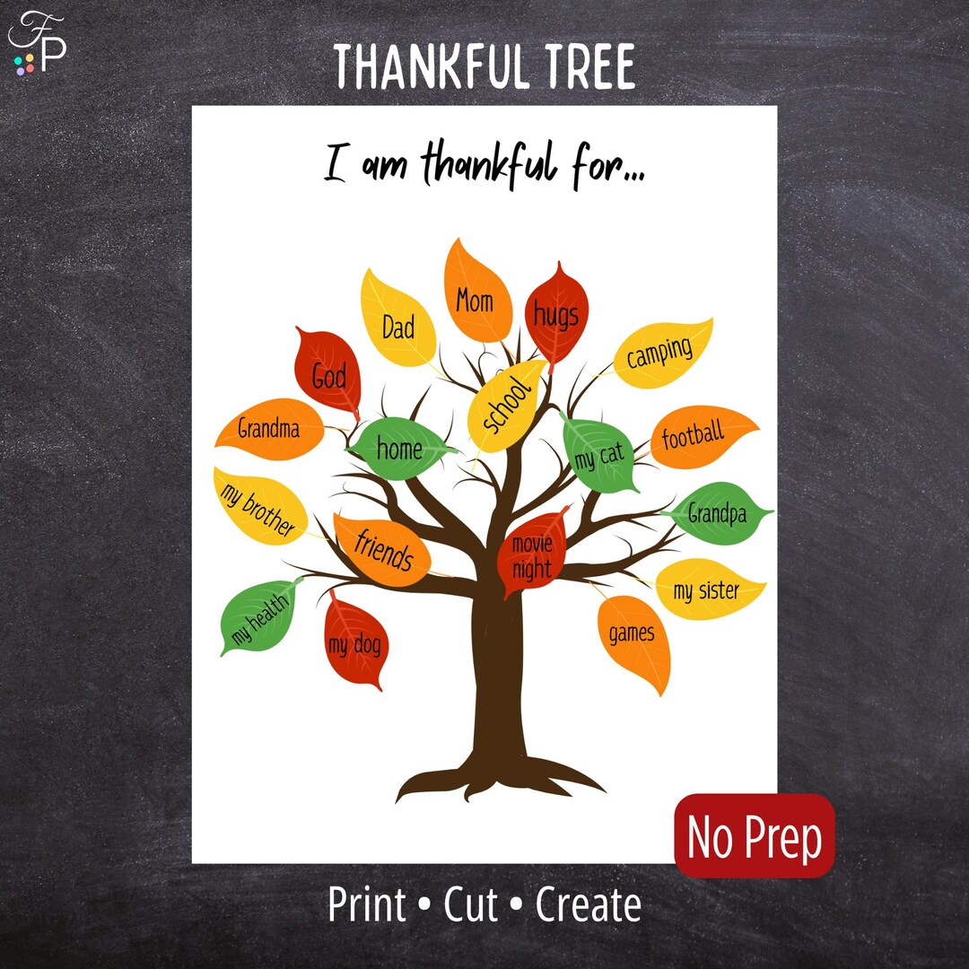 Thanksgiving Thankful Tree Activity - No Prep Instant Fun for Kids ...