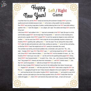 New Year's Eve Left Right Game | Printable New Year Party Game for Kids ...