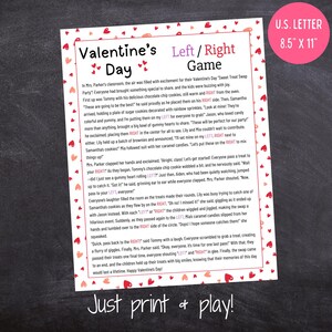 Valentine Left Right Game | Printable Party Game | Fun Activity for ...