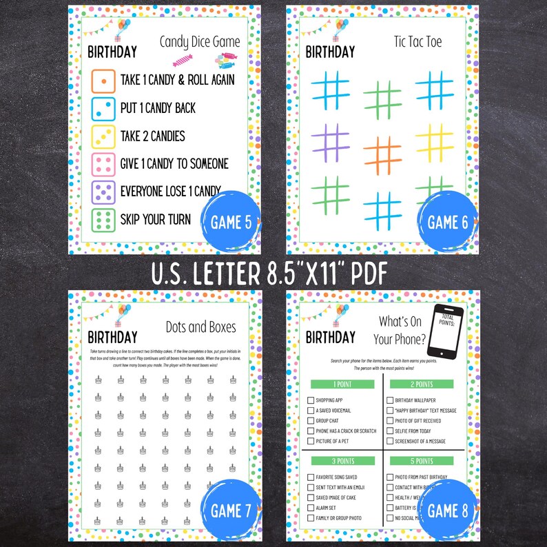 Birthday Game Bundle | 25 Printable Birthday Party Games for Kids ...