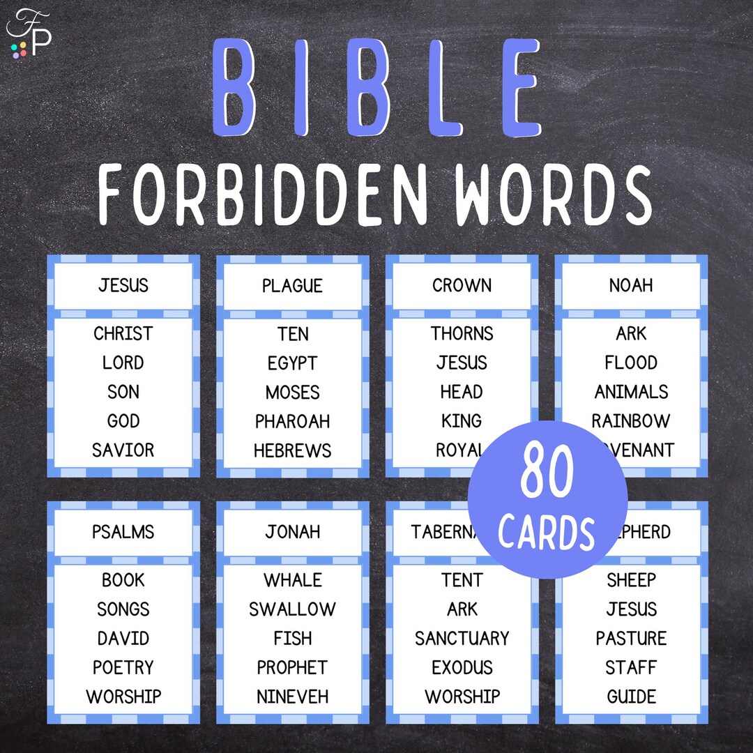 Bible Forbidden Words | Printable Sunday School Game for Kids, Teens ...