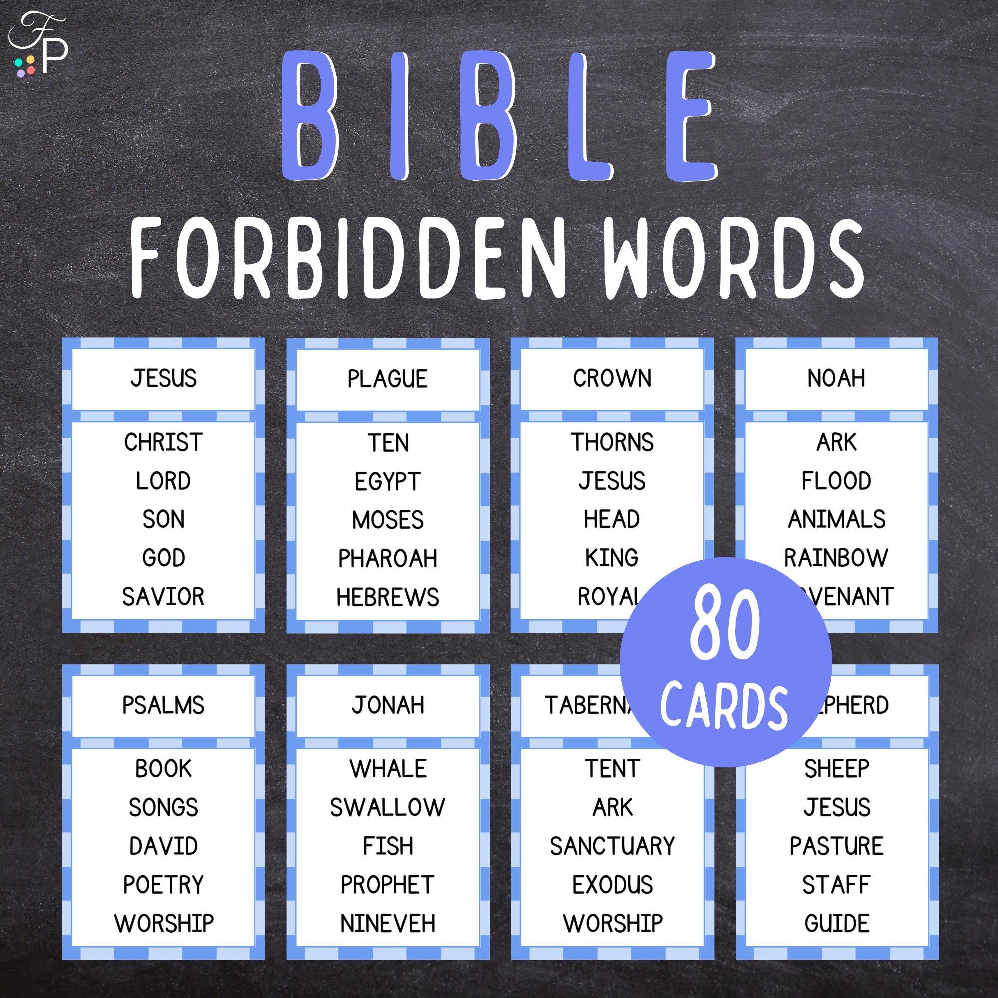 Bible Forbidden Words | Printable Sunday School Game for Kids, Teens ...