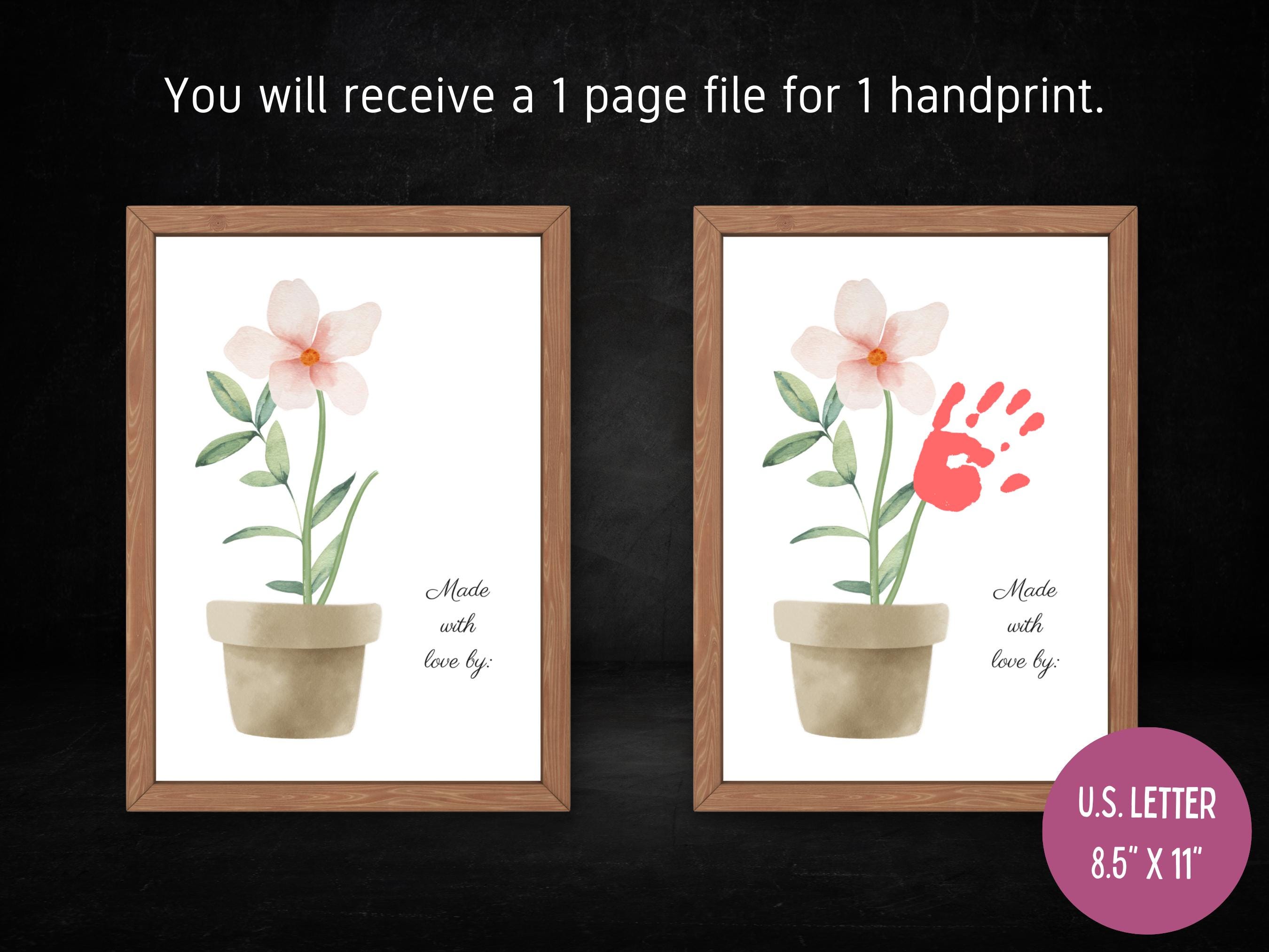 Mothers Day Handprint Art, Printable Flower Craft, Gift for Mom From ...
