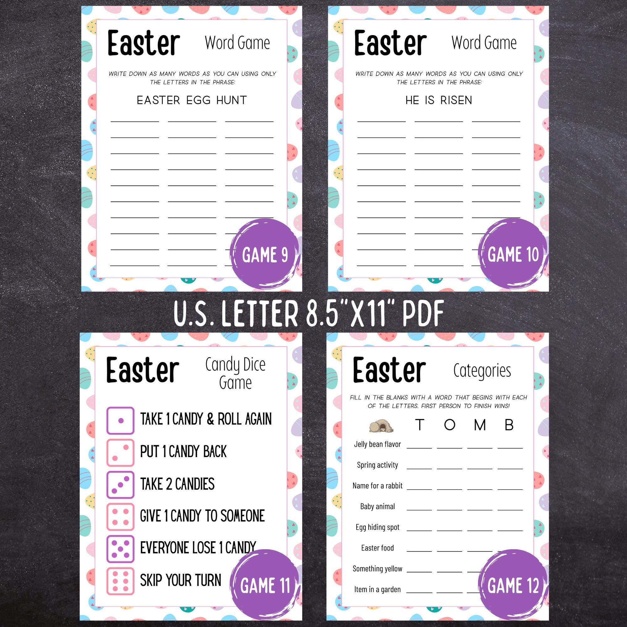 Easter Game Bundle | 25 Printable Easter Party Games for Kids, Adults ...